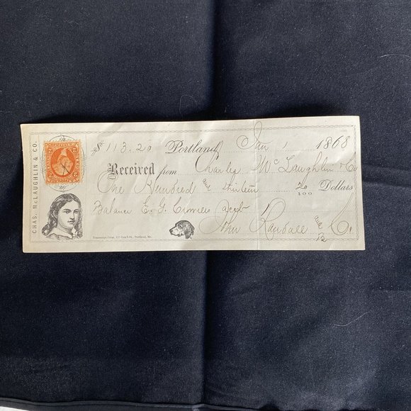 Office | 1868 Stamped Receipt John Randall And Co Portland Maine To ...